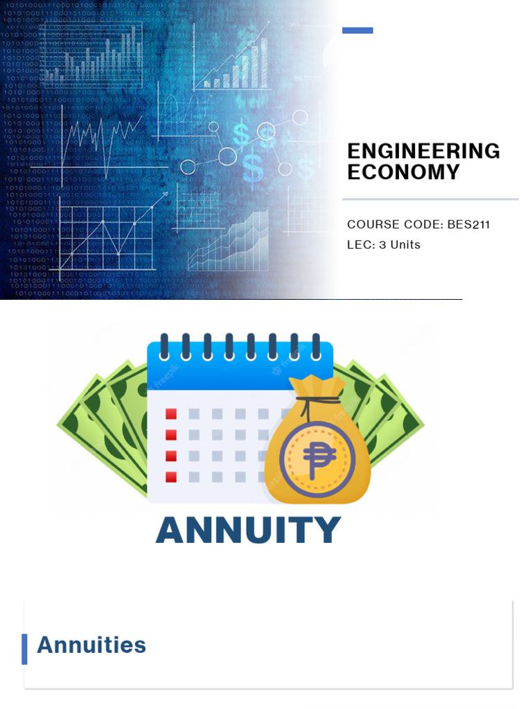Annuity Concepts in Engineering Economics | PDF | Interest | Money