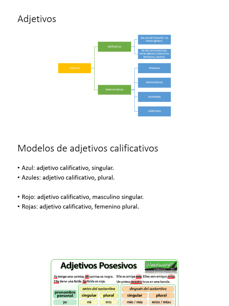 Tipos y Modelos de Adjetivos en Español | PDF | Adjetivo | Género ...