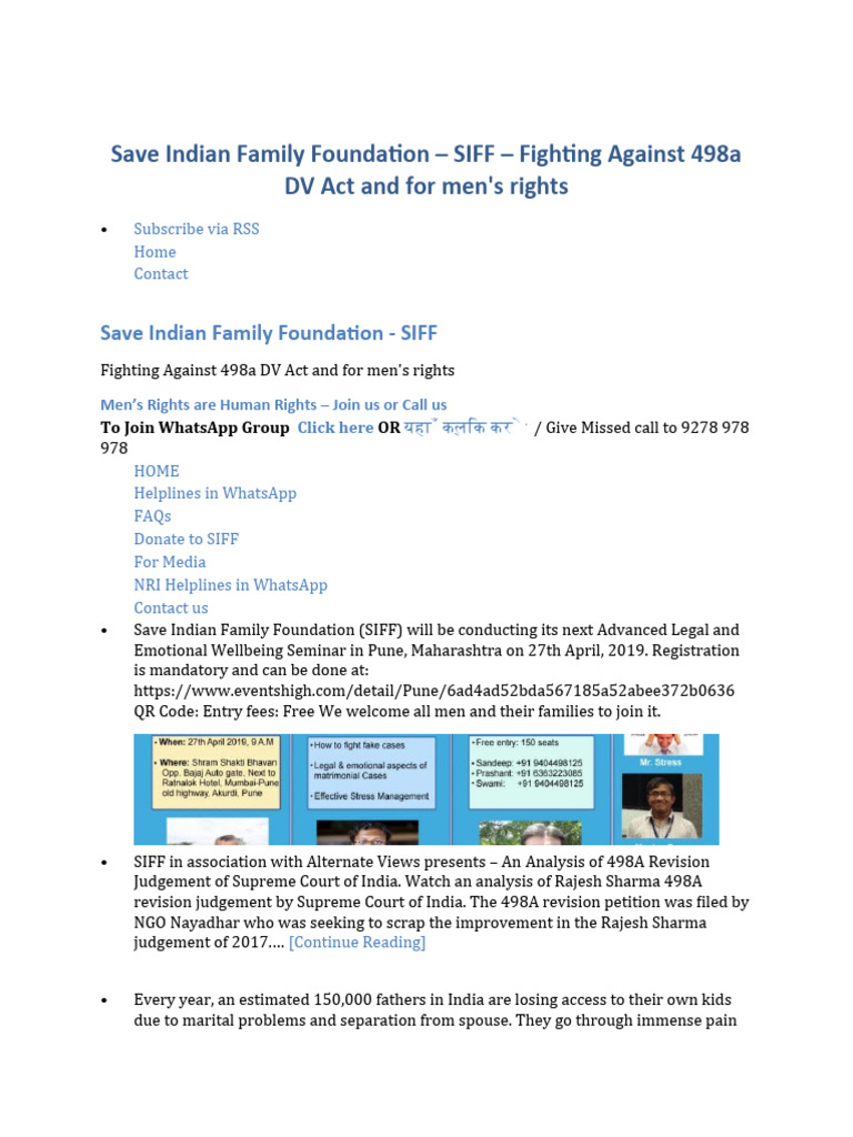 Save Indian Family Foundation | PDF | Human Rights