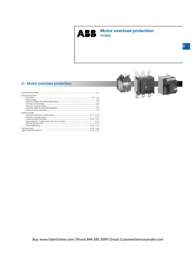 ABB Overloads PDF | Download Free PDF | Relay | Power Supply