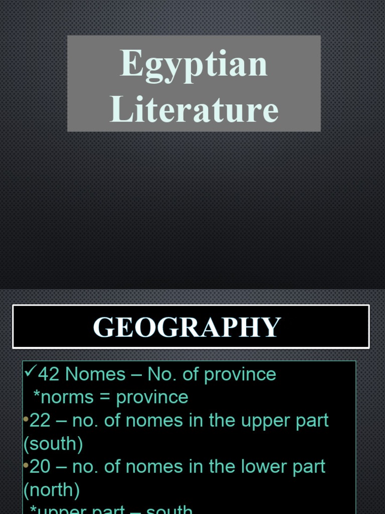Egyptian Literature | PDF | Ancient Egypt | Pharaoh