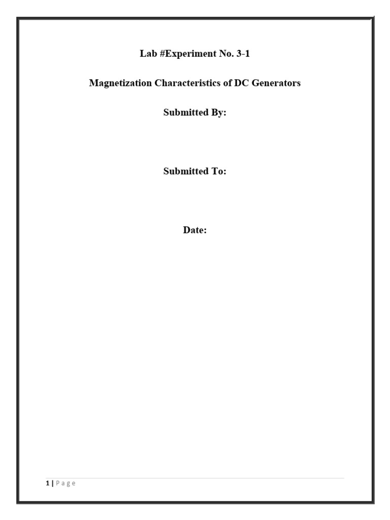 Magnetization Characteristics of DC Generators | PDF | Electric ...