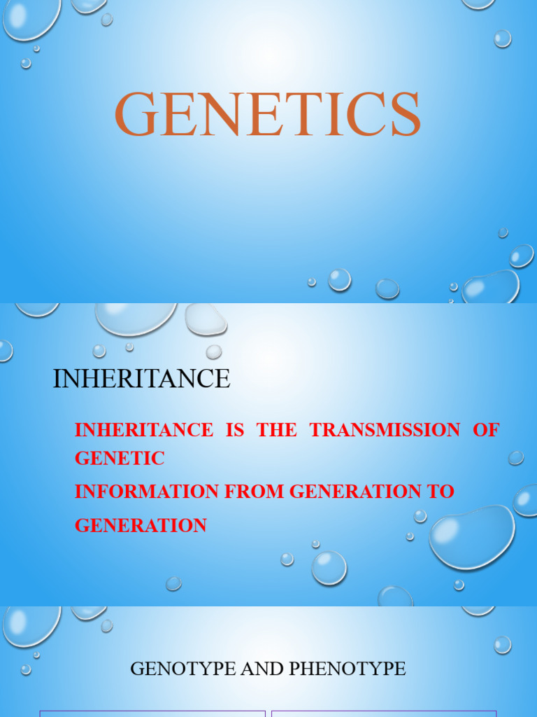 Inheritance | PDF | Dominance (Genetics) | Genotype