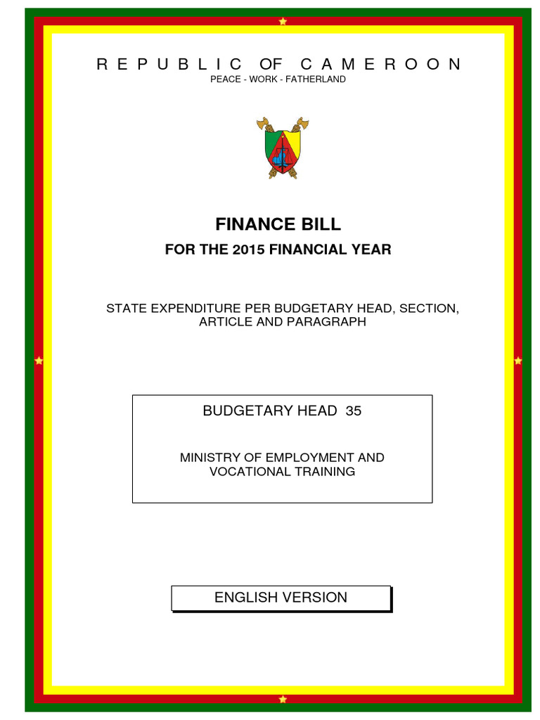 Cameroon 2015 Finance Bill Summary | PDF | Expense | Government Budget