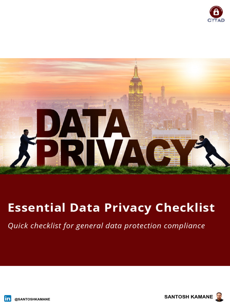 Data Privacy Checklist | PDF | Privacy | Computer Security Data Privacy Checklist | PDF | Privacy | Computer Security