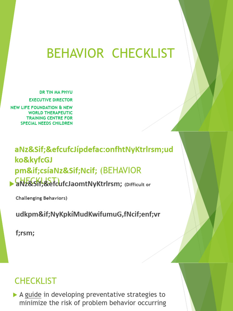 B.checklist New | Download Free PDF | Reinforcement | Autism Spectrum