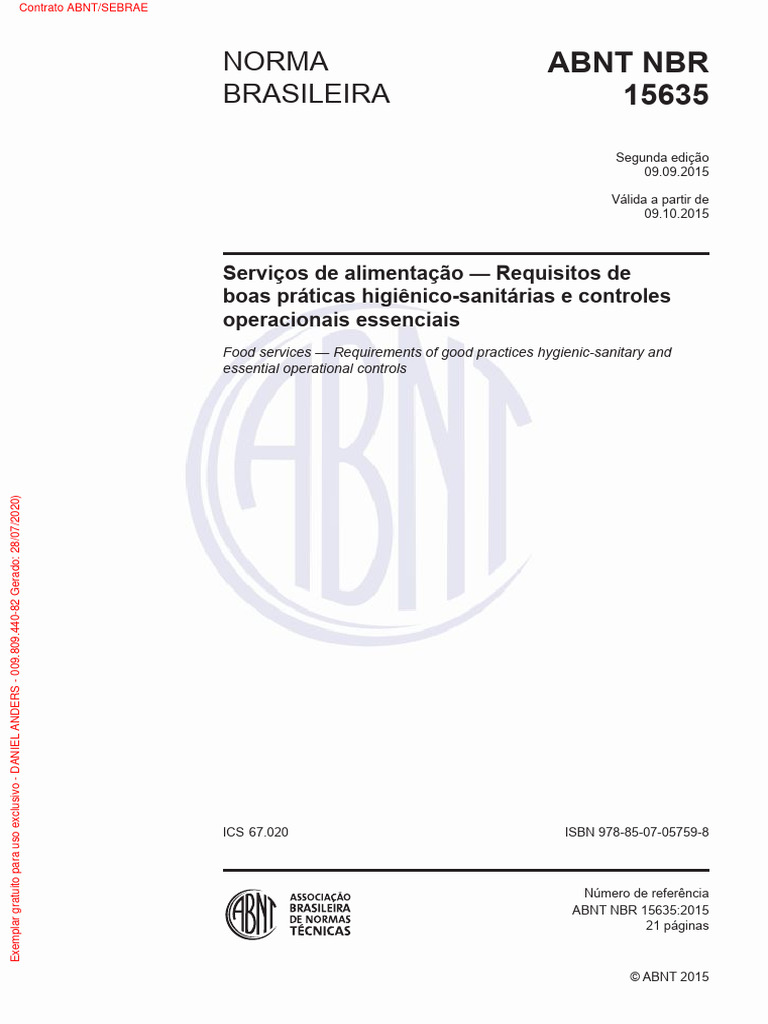 Abnt NBR 15636 2015 | PDF | Padronização | Alimentos