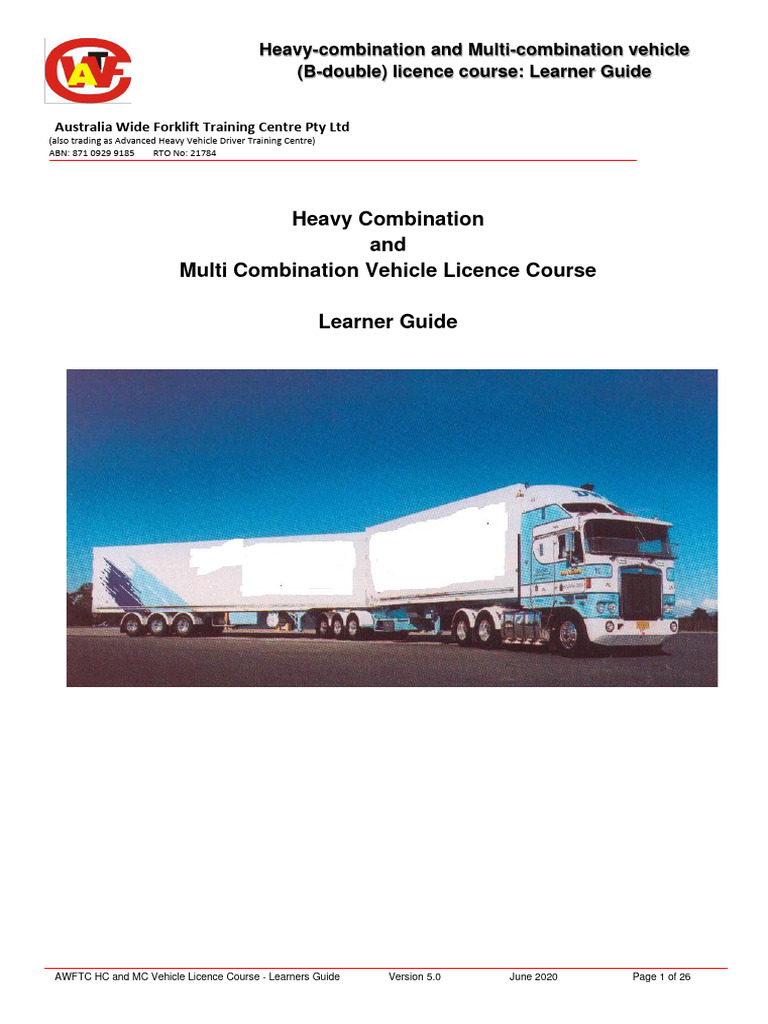 AWFTC HC MC Learner Guide | PDF | Semi Trailer Truck | Truck