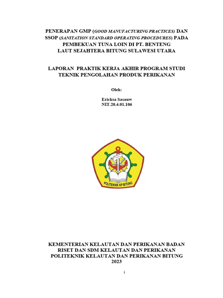 PENERAPAN GMP DAN SSOP PADA TERBARU Fix | PDF
