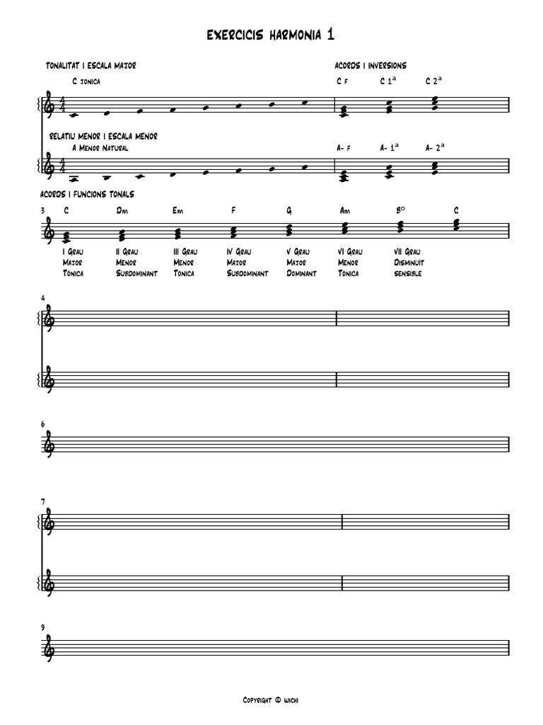 Exercicis Harmonia 1 | PDF