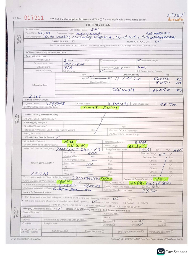 Sabic Aproved Lifting Plan - 1 | PDF