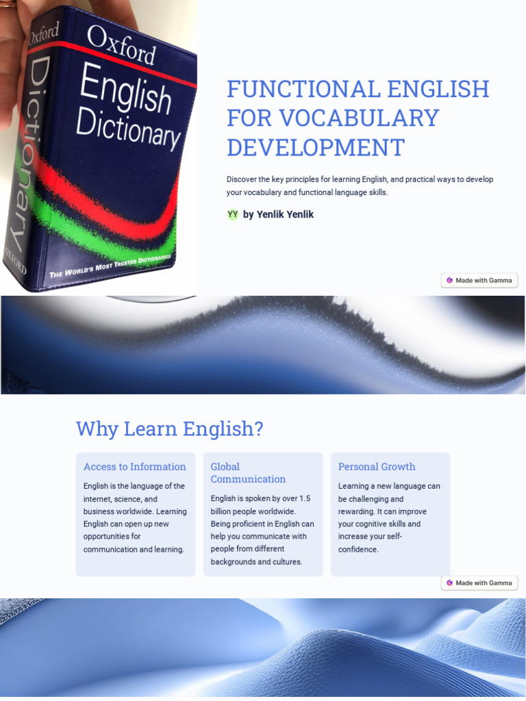 Functional English for Vocabulary Development | PDF | English Language ...
