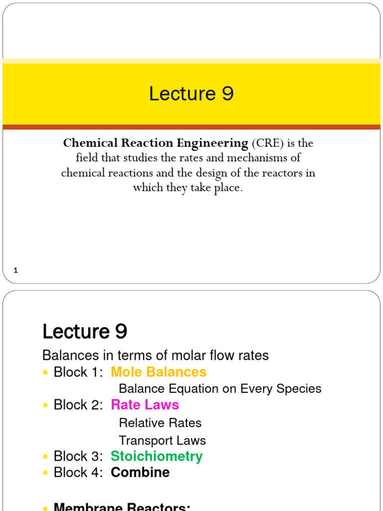 Lec9 Animated Membrane-Reactor1 | PDF | Chemical Reactor | Chemical Reactions