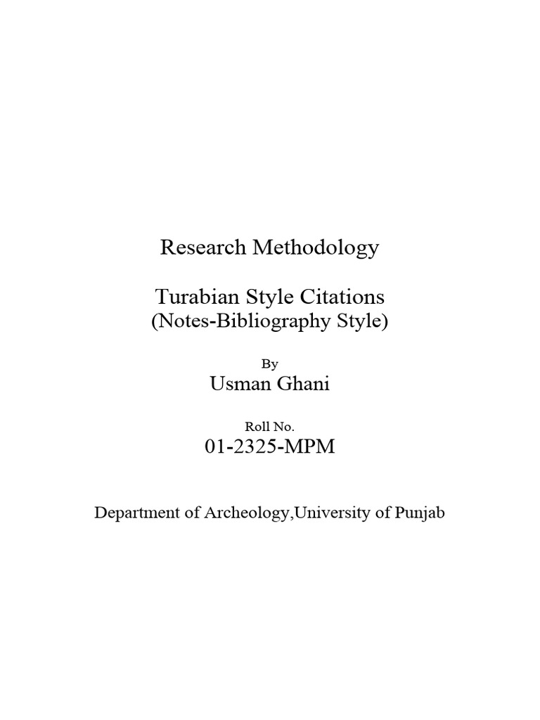 Turabian Style Citation Guide | PDF | Publishing
