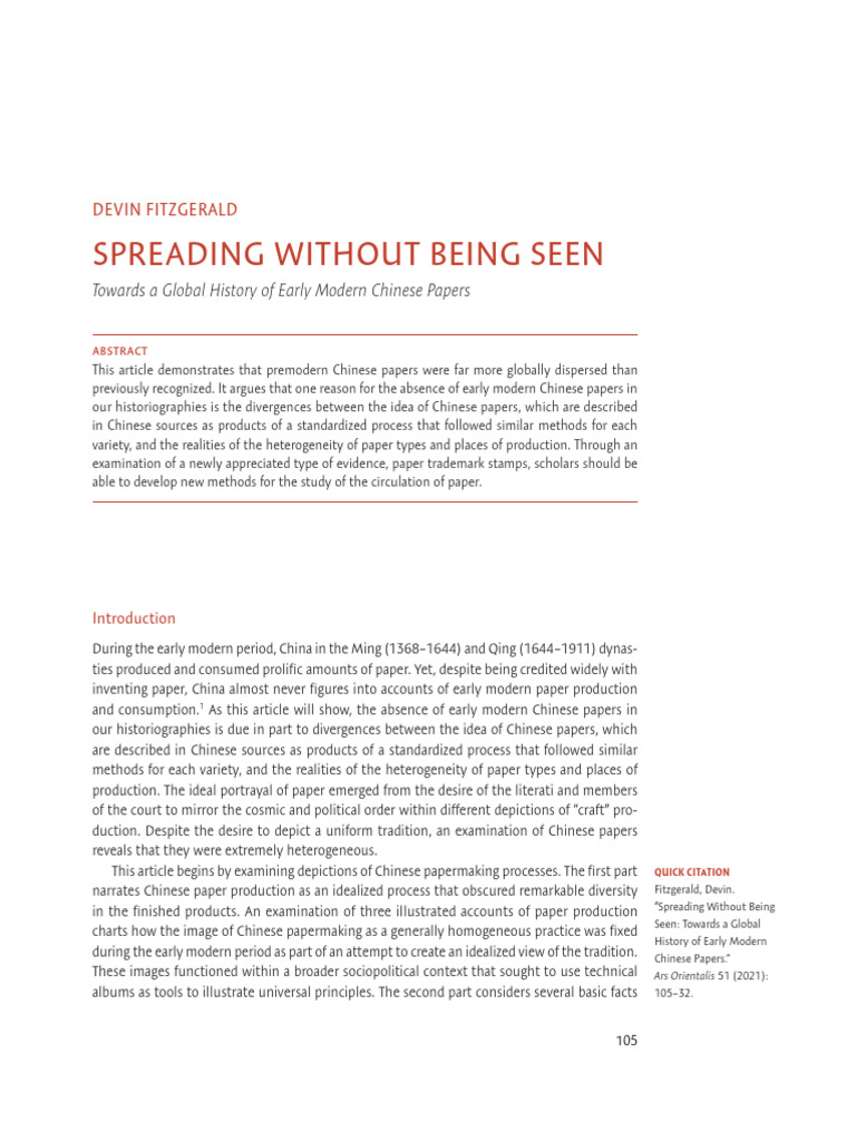 Spreading Without Being Seen | PDF | Paper | Papermaking