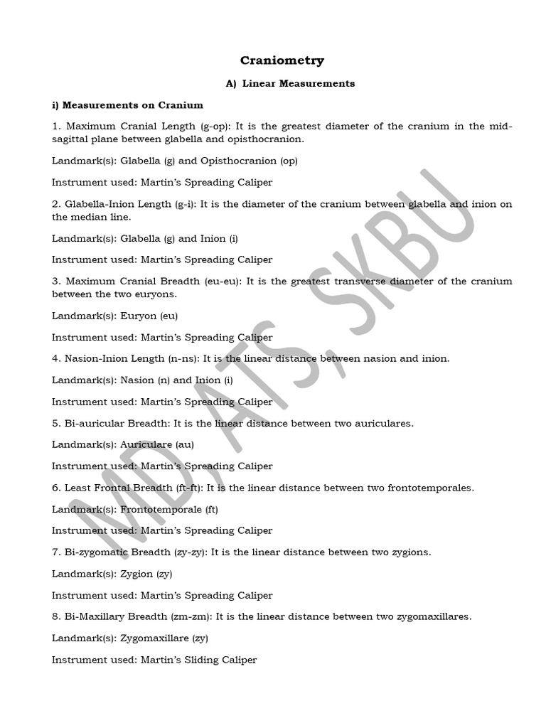 Craniometry | Download Free PDF | Skull | Human Anatomy