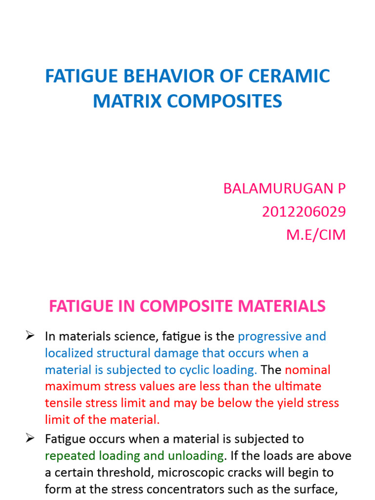 Fatigue Behavior of CMCs: Insights and Impacts | PDF