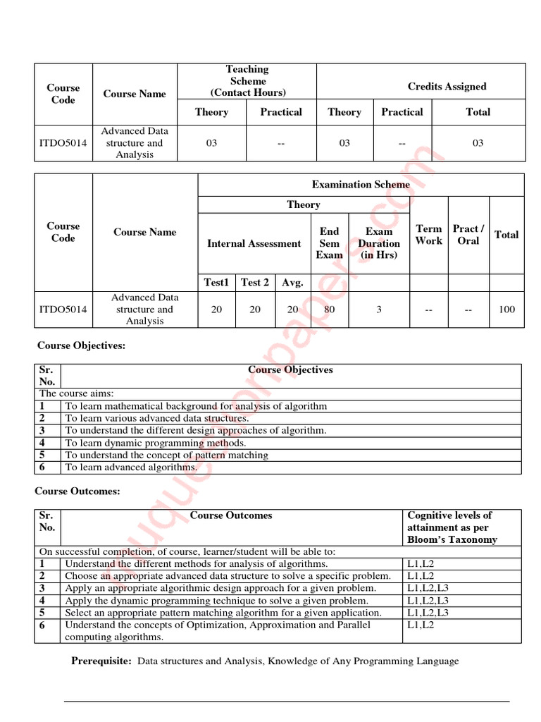Adsa Ka Syllabus | PDF | Second Language | Algorithms Adsa Ka Syllabus | PDF | Second Language | Algorithms