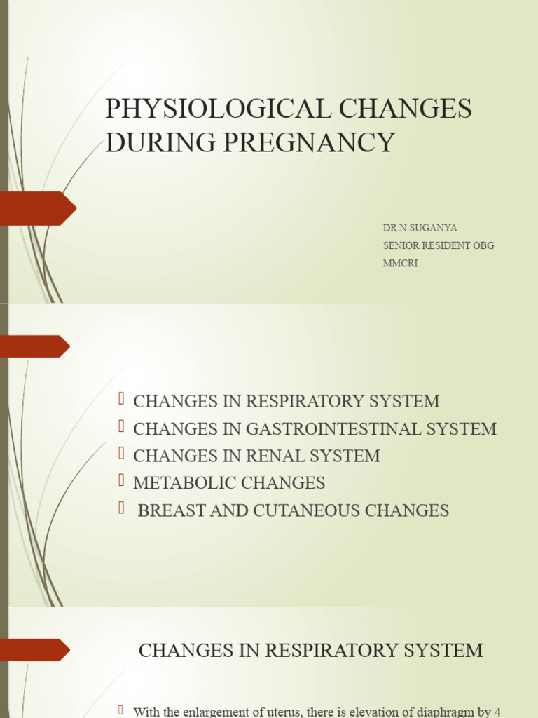 Physiological Changes in Pregnancy | PDF | Respiratory System | Breast