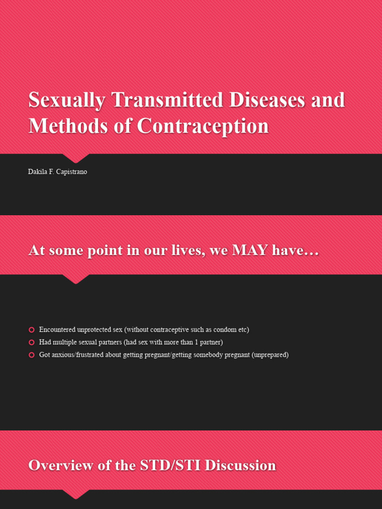 Sexually Transmitted Diseases and Methods of Contraception | PDF ...