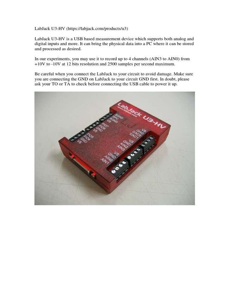 Labjack U3 Hv New Pdf