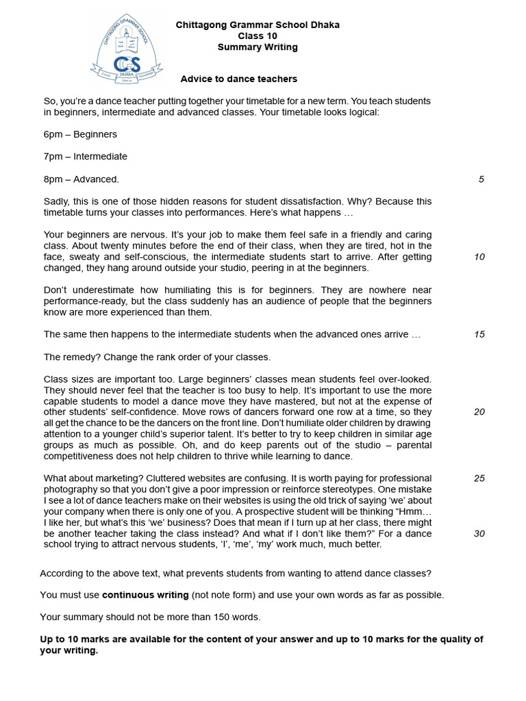 Summary Practice | PDF