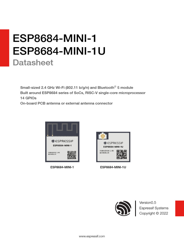Esp8684 Mini 1 Mini 1u Datasheet En-3084650 | PDF | Wi Fi | Electricity