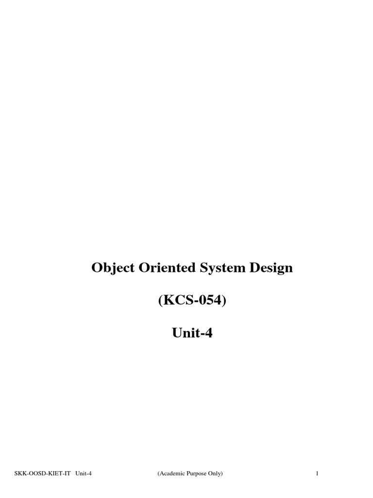 Notes Unit 4 Oosd By Skk Pdf C Parameter Computer Programming