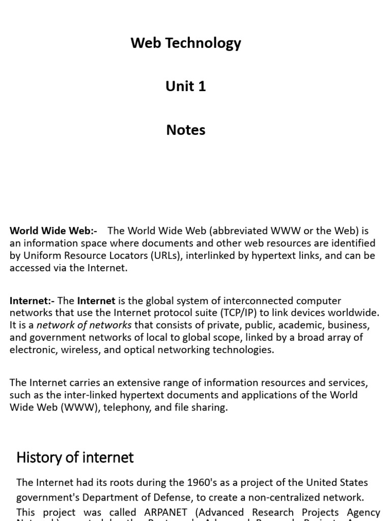 WT-Unit 1.1 | PDF | Transmission Control Protocol | File Transfer Protocol