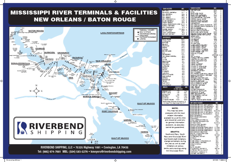 Mississippi River Portsriverbend Map 2019 Print | PDF | Publicly Traded ...