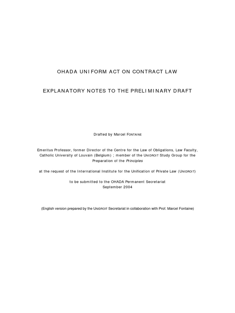 OHADA Explanatory Note-E | PDF | Justice | Crime & Violence