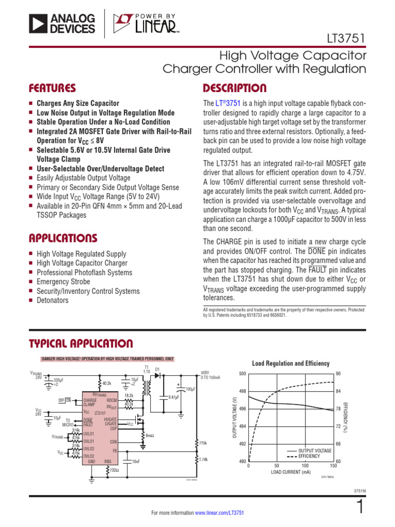 LT3751 | PDF | Capacitor | Electric Power