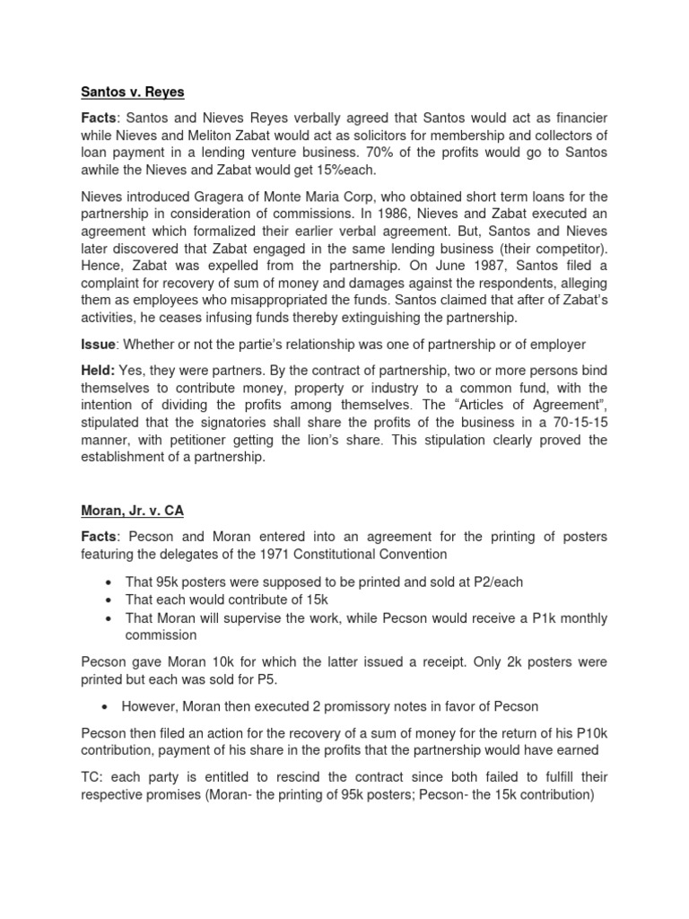 7 Case Digest Draft | PDF | Partnership | Damages