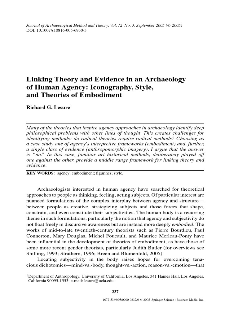 LESURE - Linking Theory and Evidence | PDF | Embodied Cognition | Theory