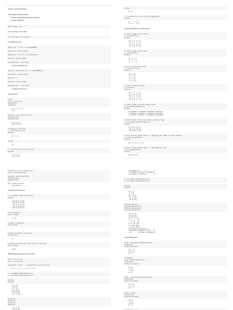 Numpy Pdf Computer Programming Computer Science