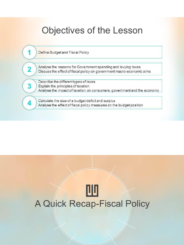O Level Economics - Fiscal Policy | PDF