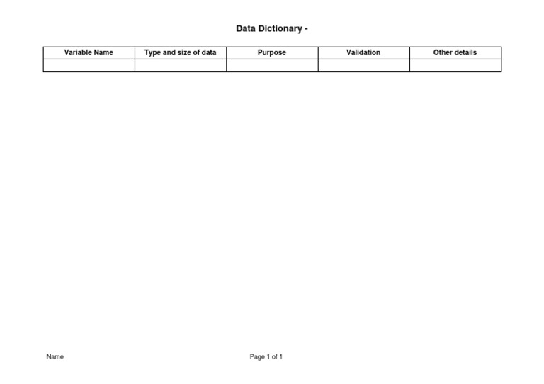 Data Dictionary - 2011 | PDF