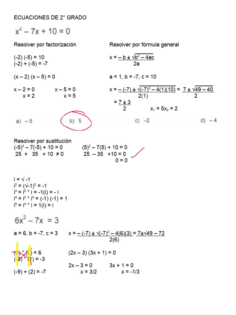 Ecuaciones de 2° Grado | PDF