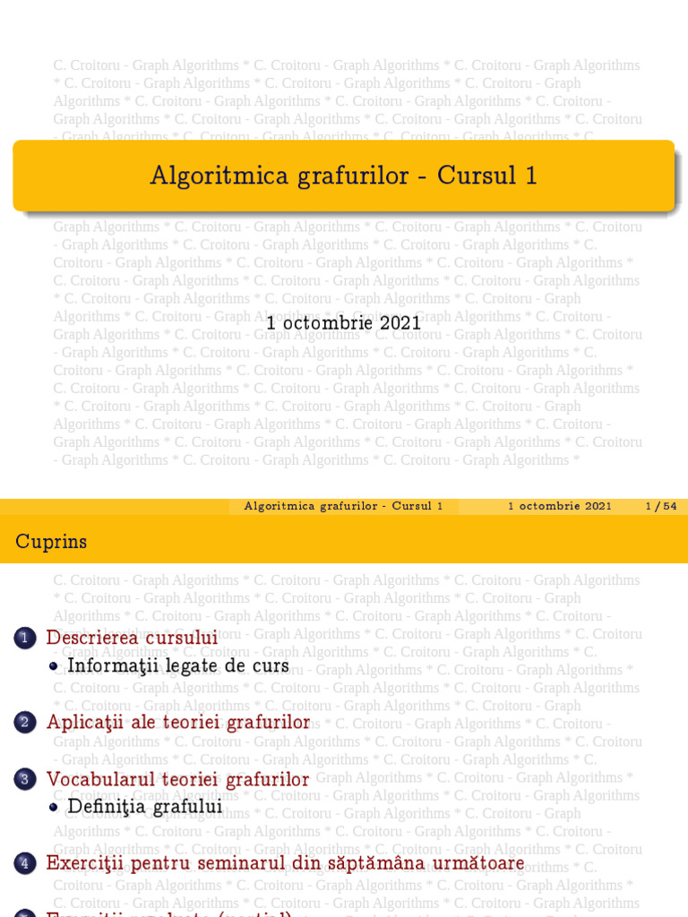 UAIC, Grafuri Curs | PDF | Theoretical Computer Science | Mathematical Concepts