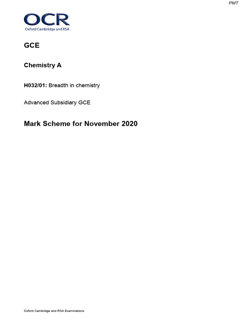downloadChemistryA Levelpast PapersOCR AAS Paper 1November20202020MS20 ...