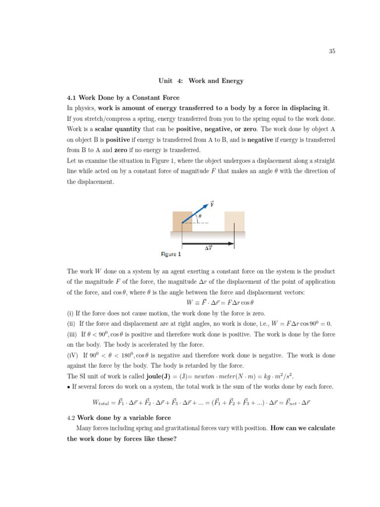 Phys 1011 Work-Energy Notes | PDF | Force | Euclidean Vector