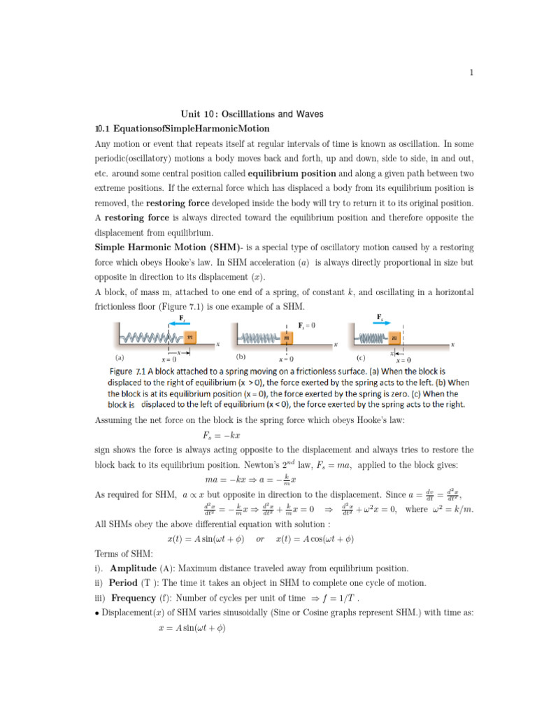 Chapter 10, Oscillations and Waves | PDF | Oscillation | Force