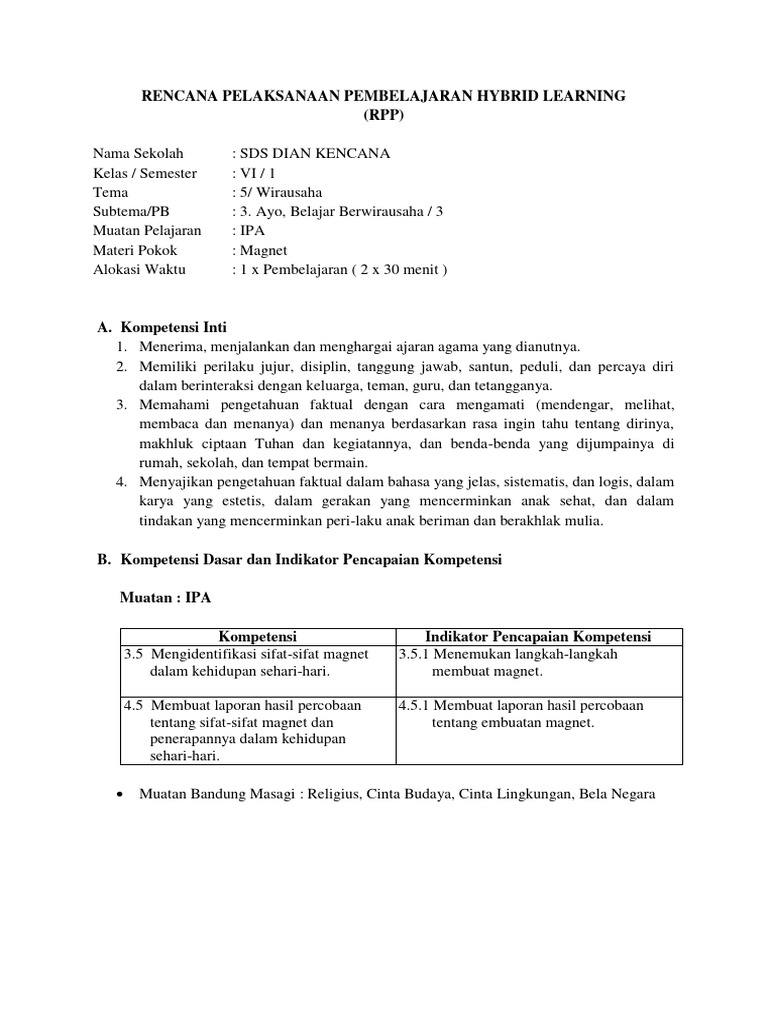 RPP Ipa (Tema 5) - Magnet | PDF