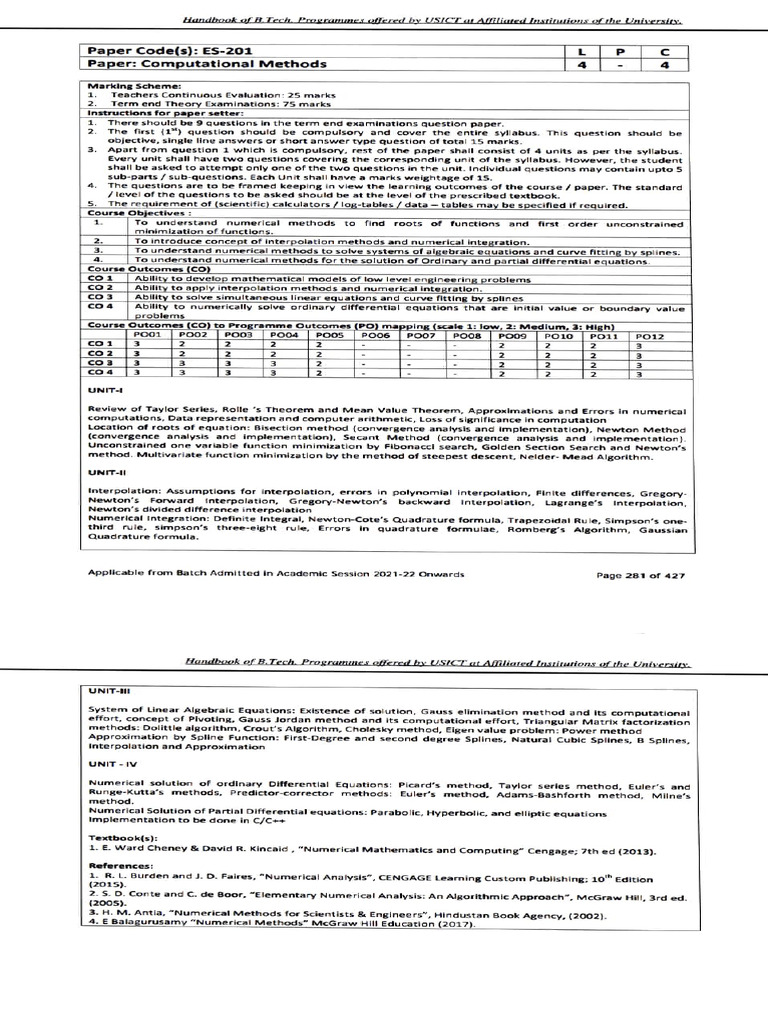 Syllabus 3rd Sem | Download Free PDF | C++ | Numerical Analysis