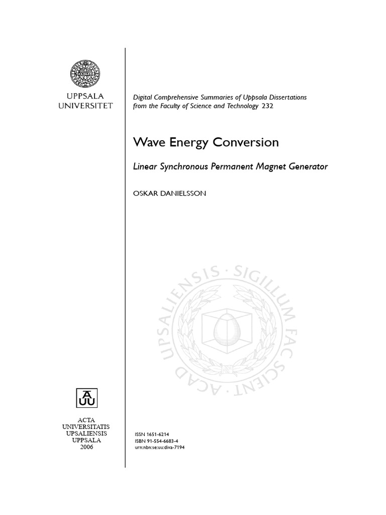 Wave Energy Conversion with Linear Generators | PDF | Electromagnetic ...