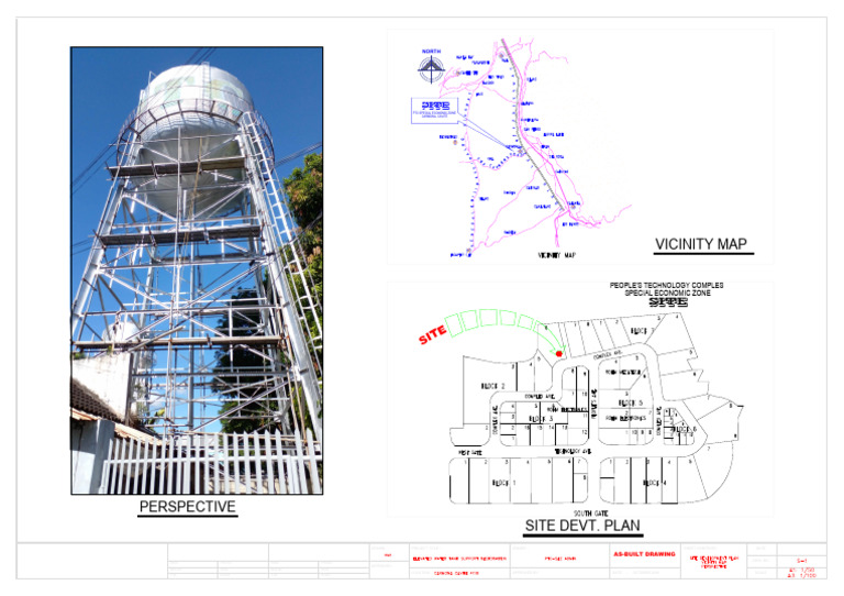 Elevated Water Tank As-Built 1 | PDF