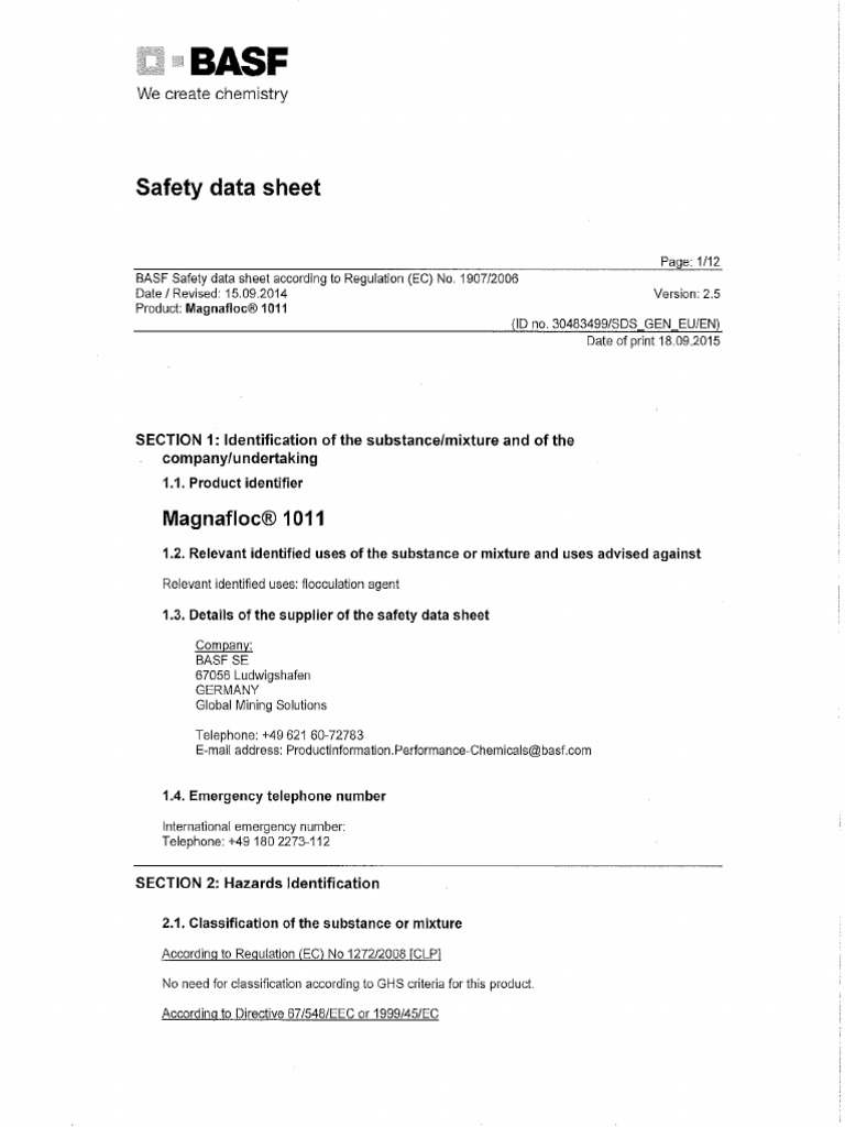 Magnafloc 1011 | PDF