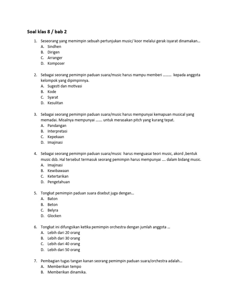 Soal PH Bab 2 KLS8 | PDF