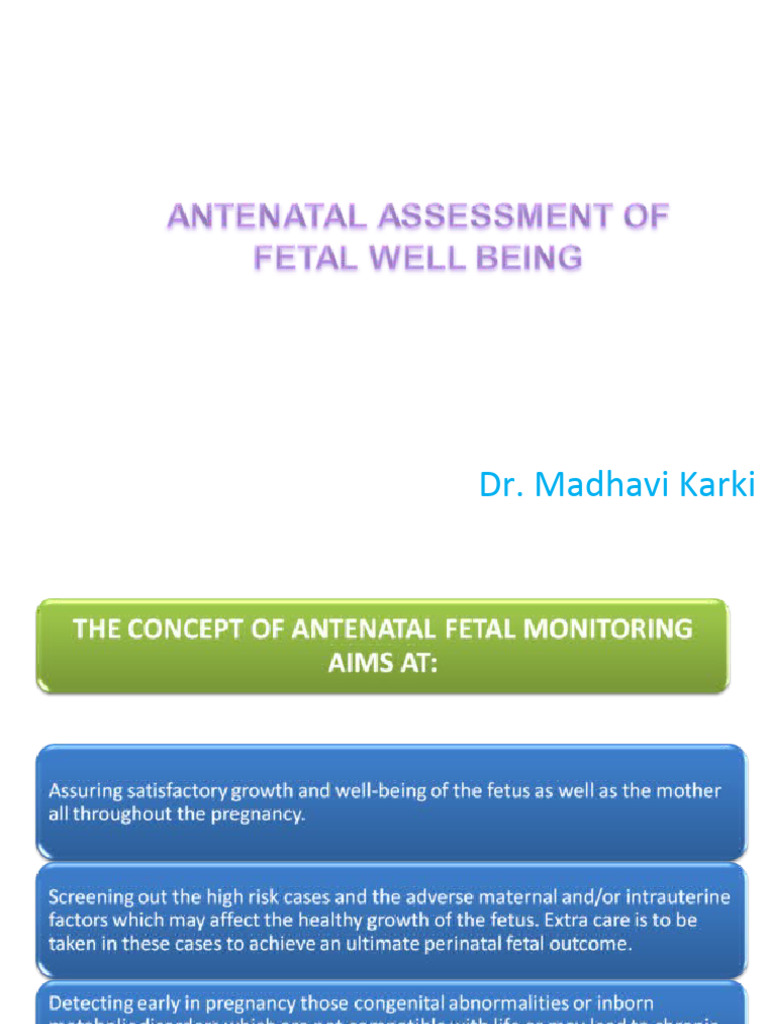 Antenatal Assessment of Fetal Well Being Fileminimizer | PDF | Mammalian Pregnancy | Medical ...
