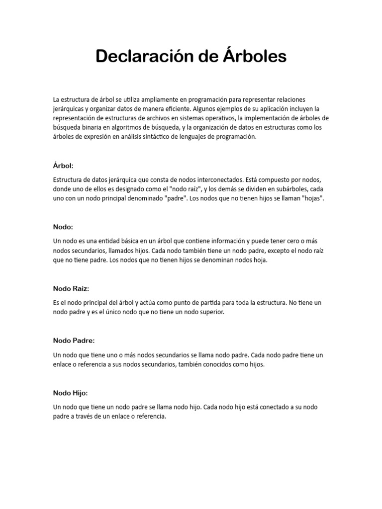 Declaración de Árboles Luis Fernandez 30926573 3 Semestre Informatica ...